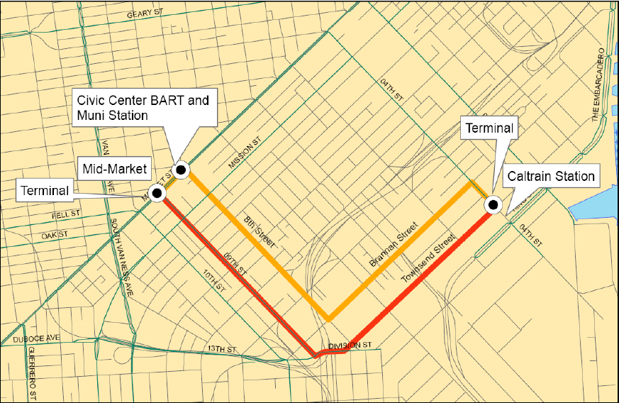 Express bus eyed for Caltrain to mid-Market run - San Francisco Public ...